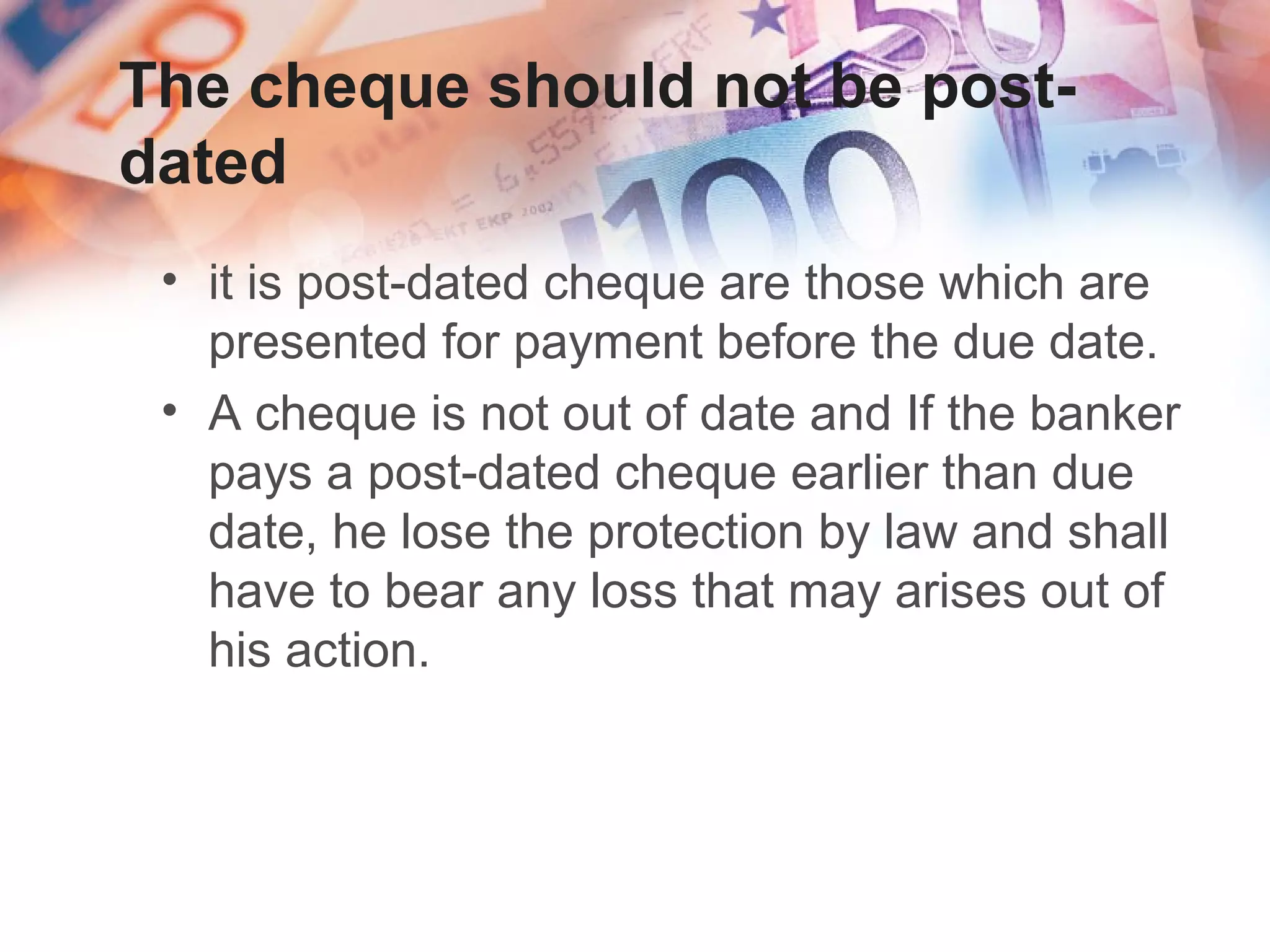 Cheque payment or Encashment of Cheque | PPT