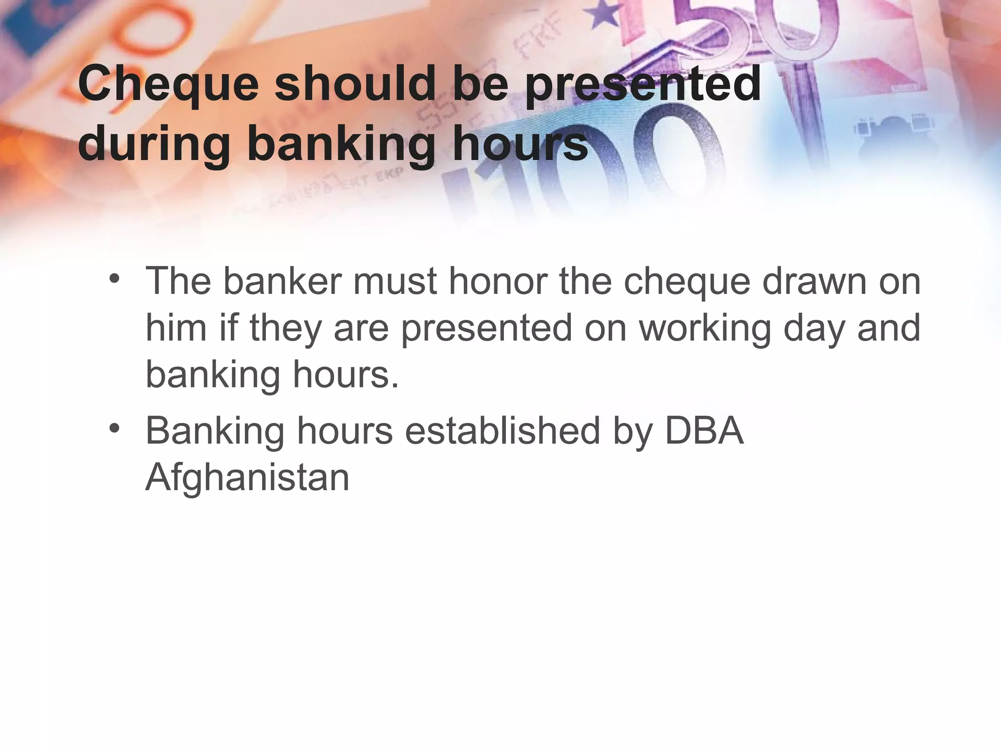 Cheque payment or Encashment of Cheque | PPT