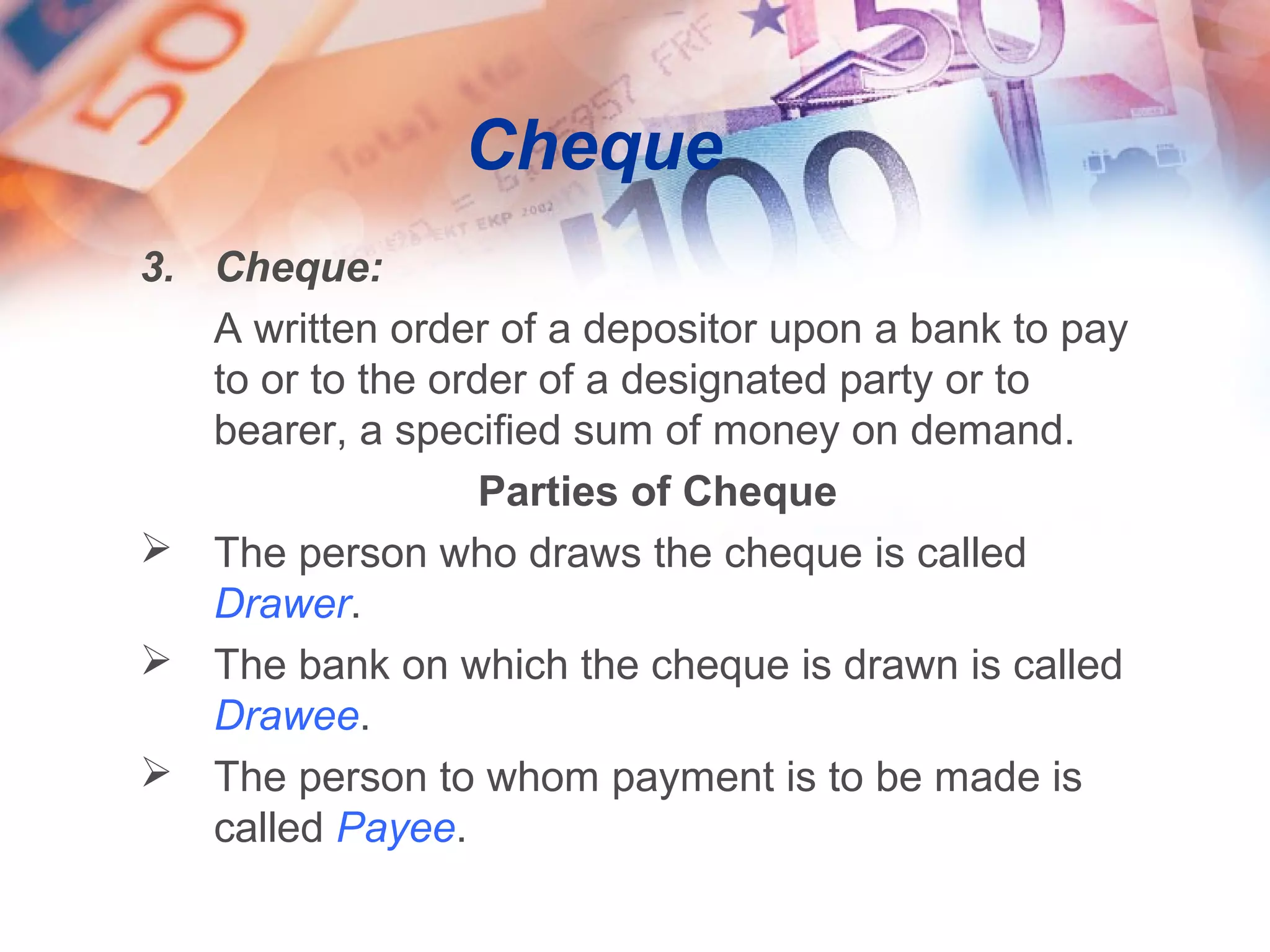 Cheque payment or Encashment of Cheque | PPT