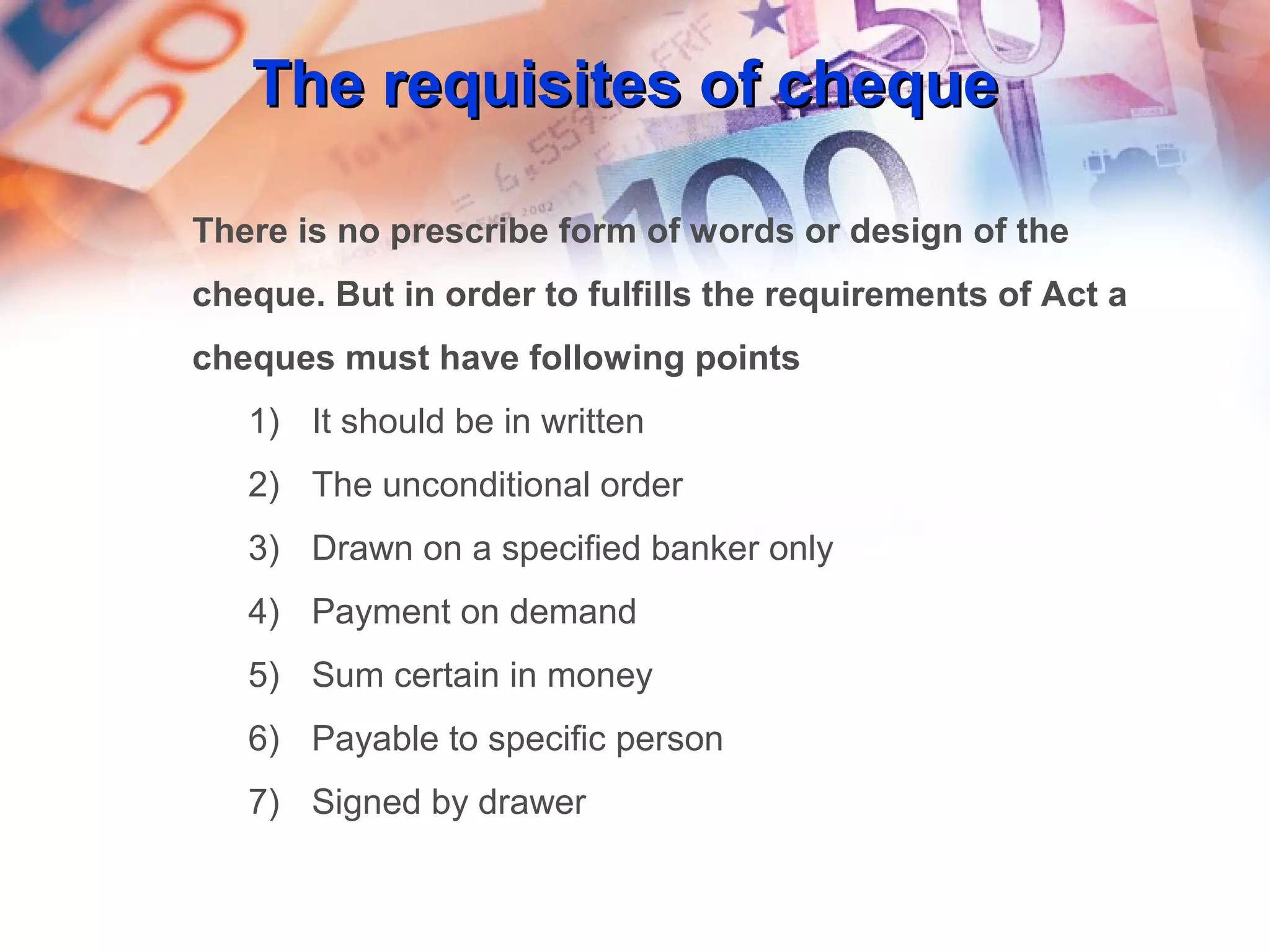 Cheque payment or Encashment of Cheque | PPT