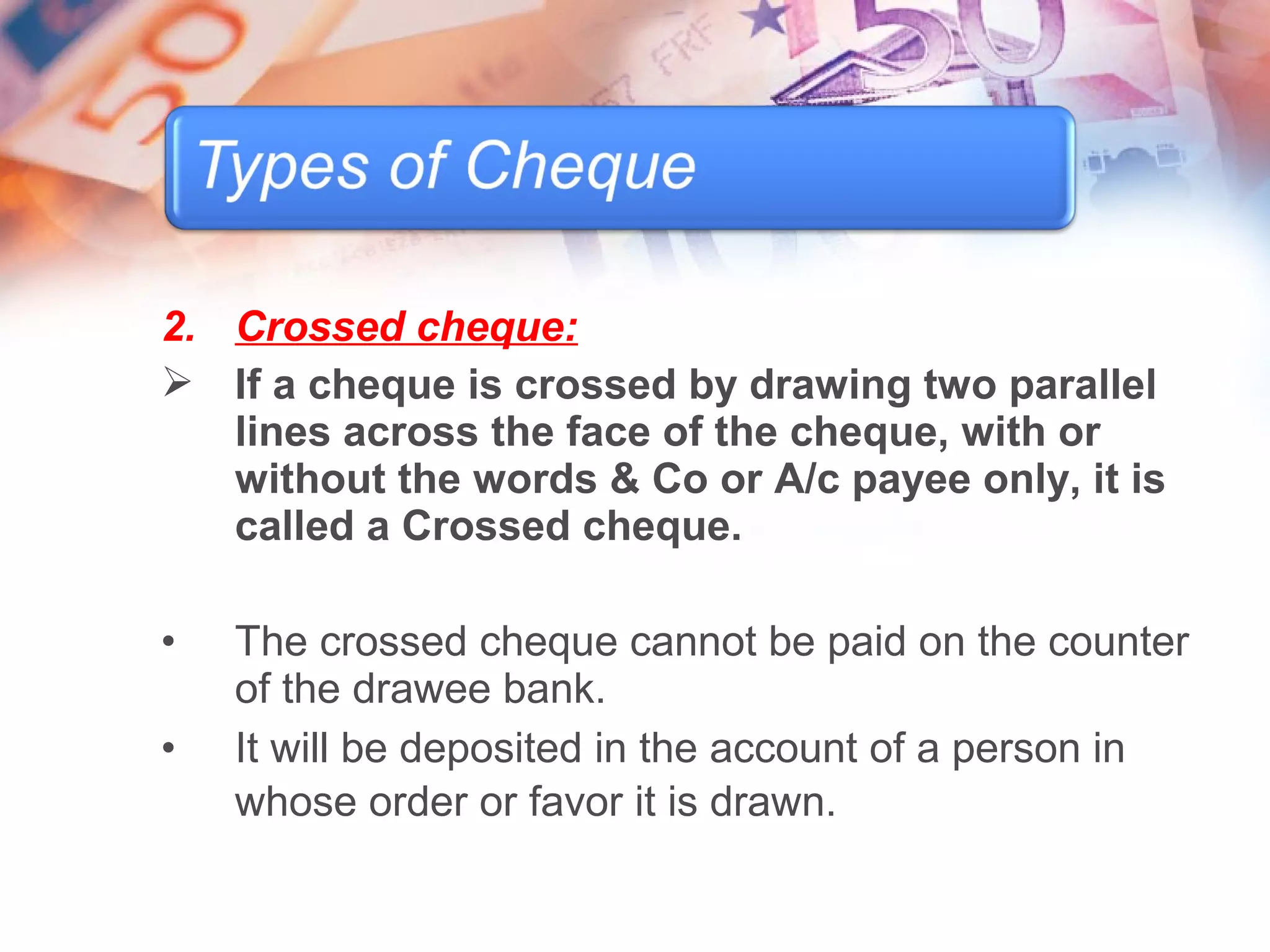 Cheque payment or Encashment of Cheque | PPT