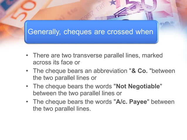 Cheque payment or Encashment of Cheque | PPT | Credit Cards | Personal Debt