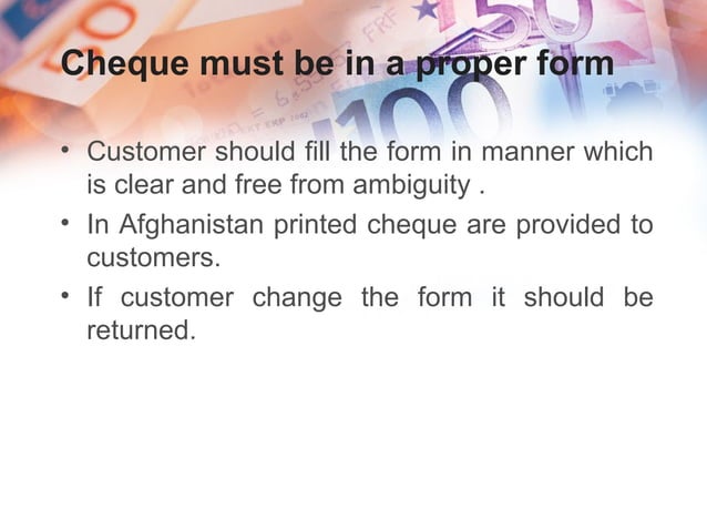 Cheque payment or Encashment of Cheque | PPT | Credit Cards | Personal Debt