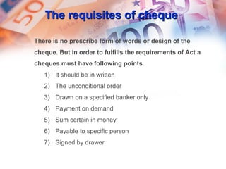 Cheque payment or Encashment of Cheque | PPT