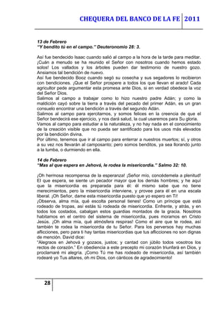 Chequera del banco de la fe | PDF