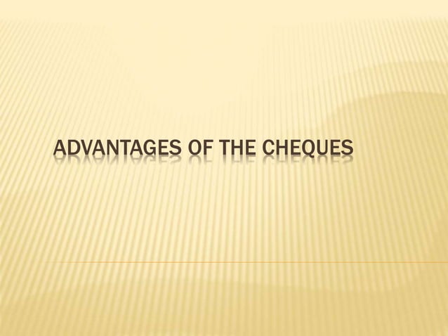 Cheques | PPTX