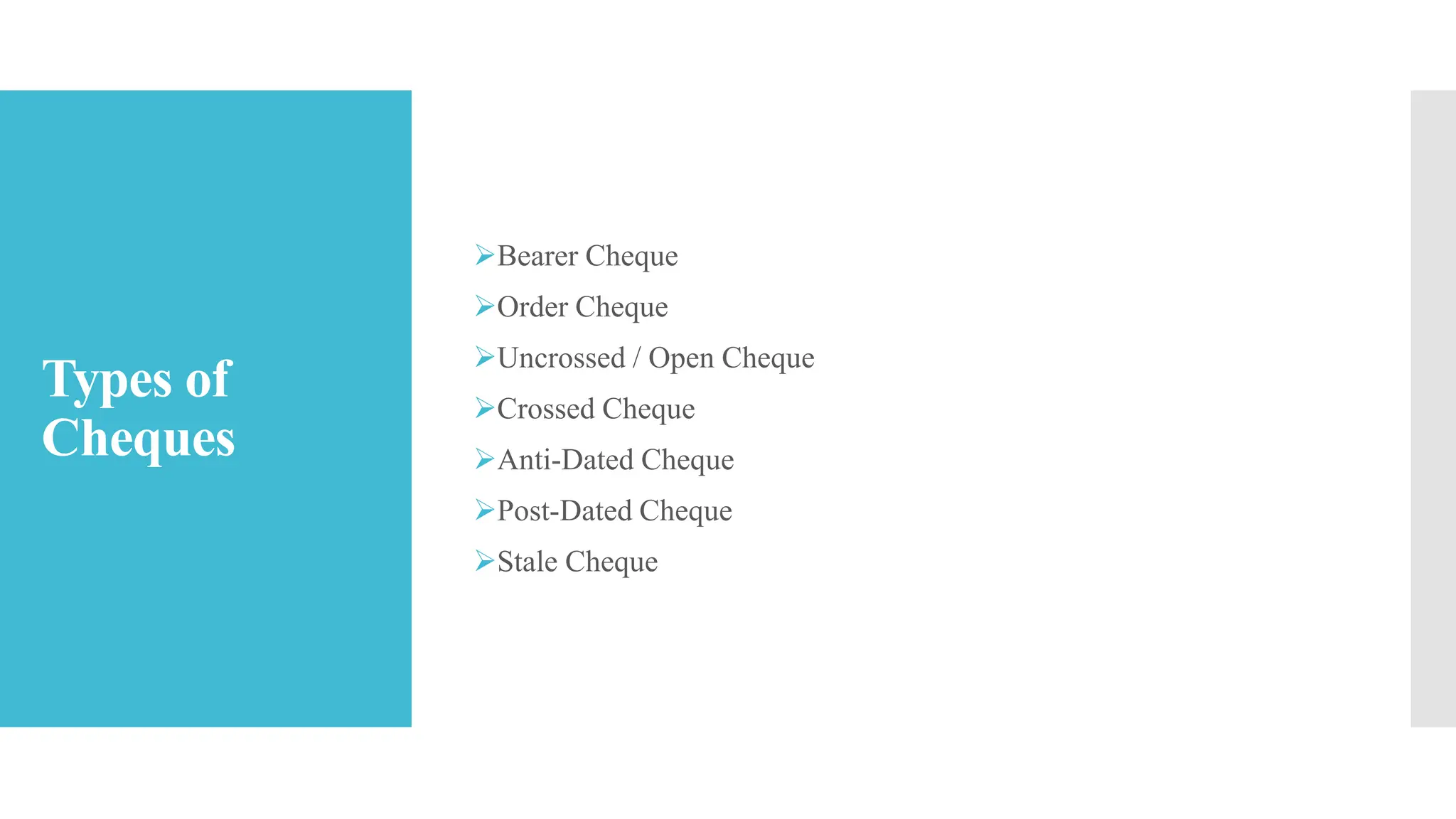 Cheques in the banking system and its important | PPTX