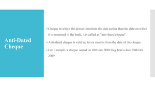 Cheques in the banking system and its important | PPTX