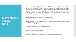 Cheques in the banking system and its important | PPTX