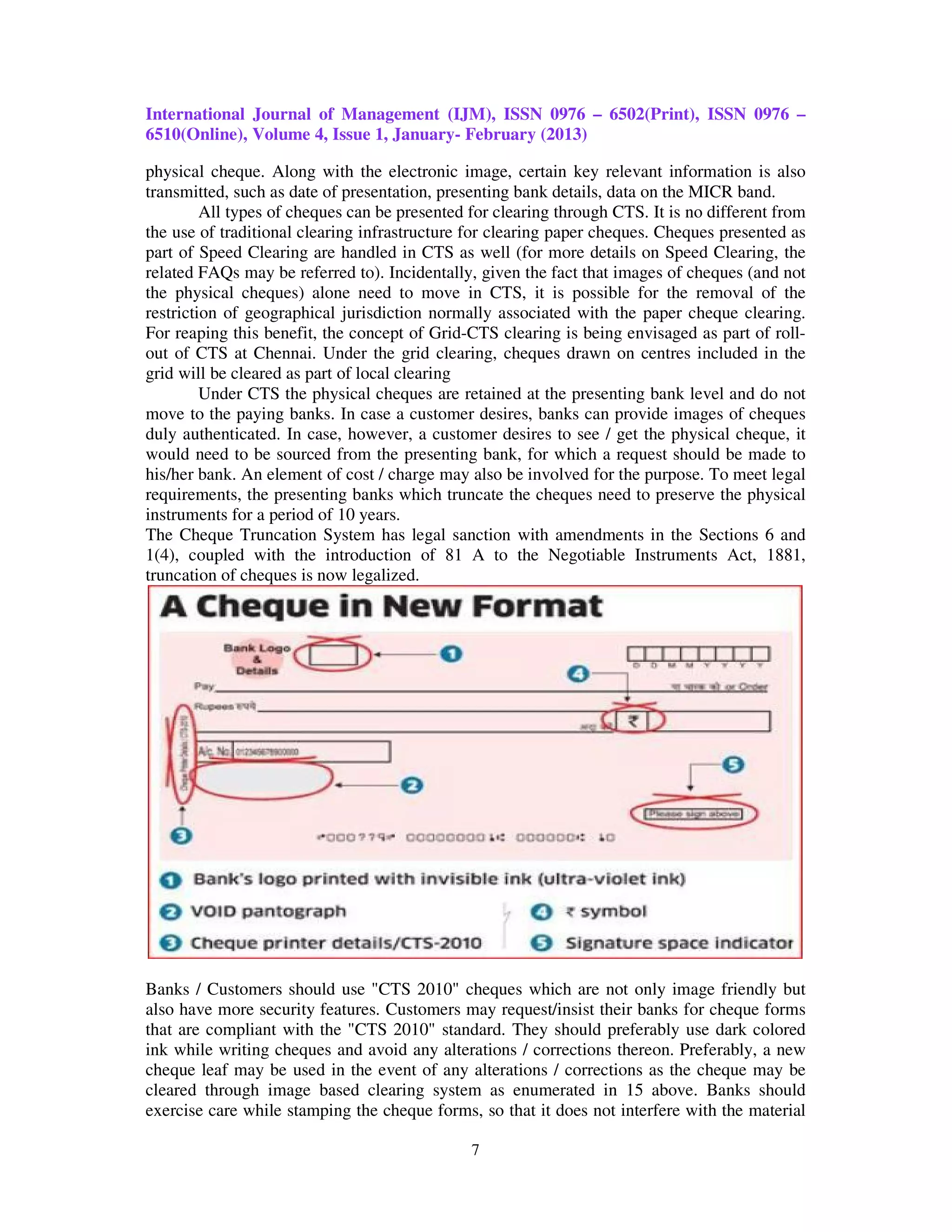 Cheque truncation system in india (cts) | PDF