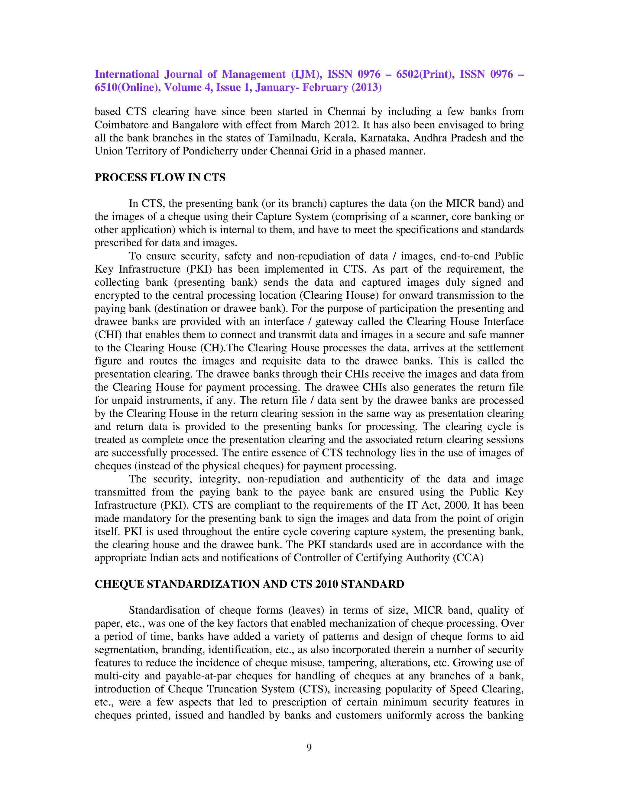 Cheque truncation system in india (cts) | PDF