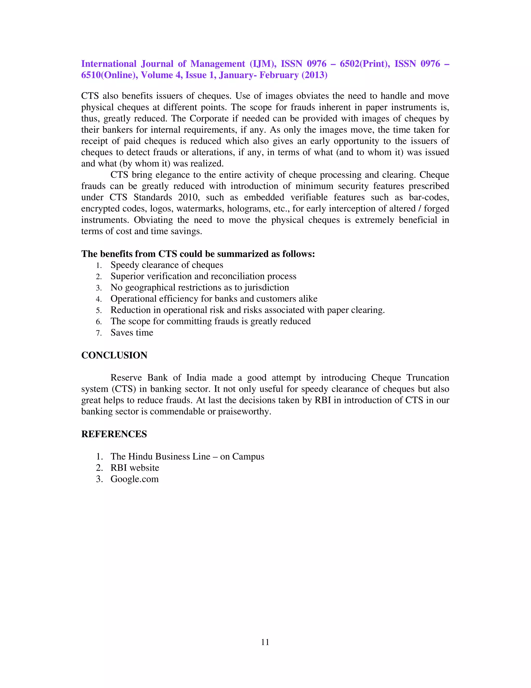 Cheque truncation system in india (cts) | PDF