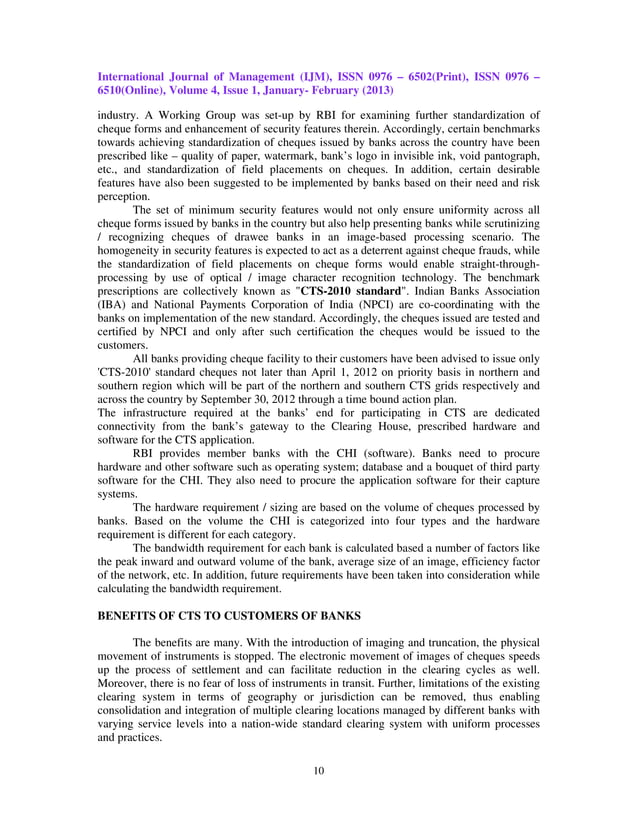 Cheque truncation system in india cts -2 | PDF