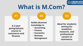 M.Com Program Overview – Cheran Arts and Science College | PPTX