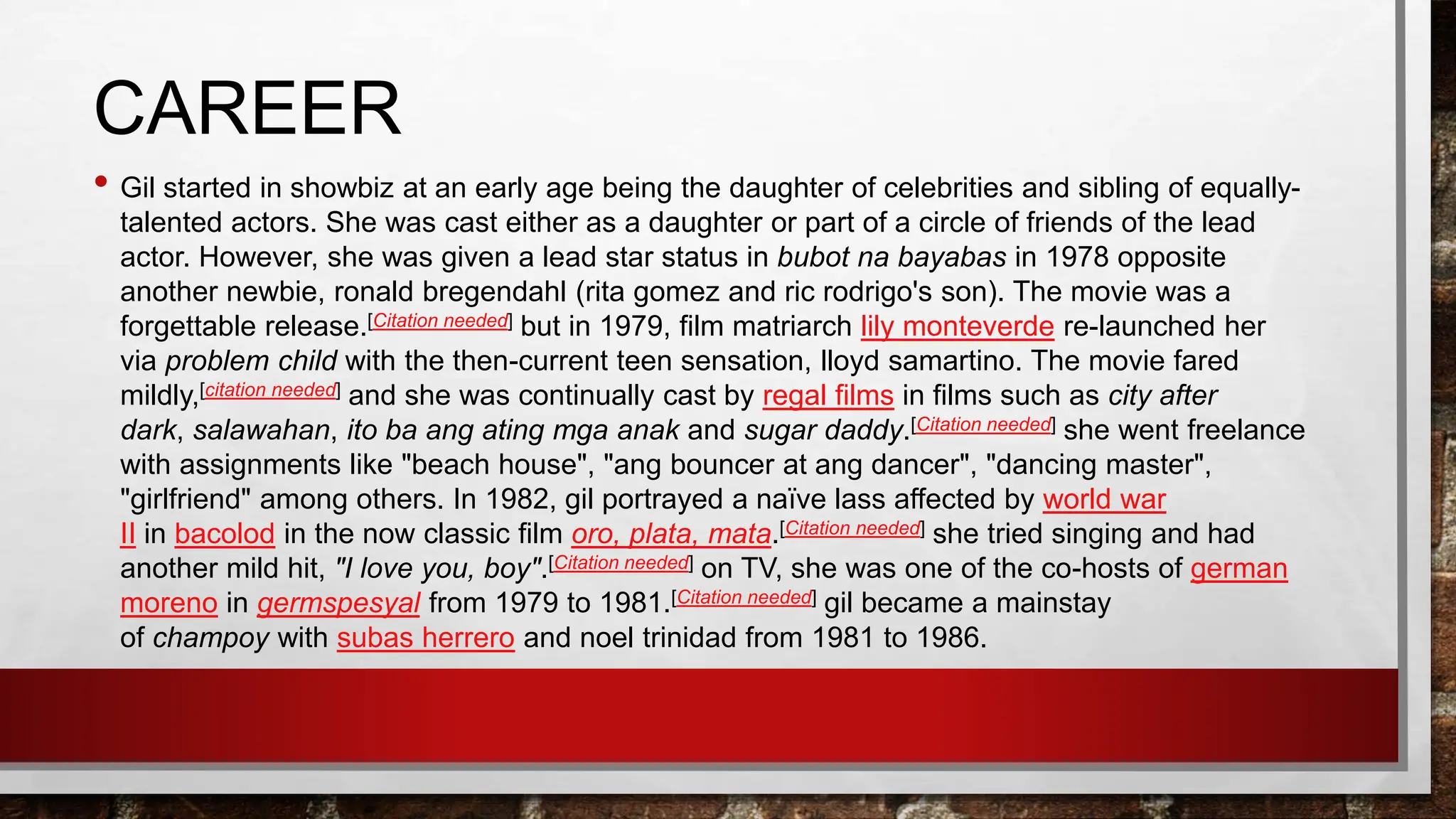 Cherie Gil Biography, Early life, Career, Filmography.pptx