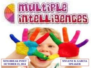 Multiple Intelligence @ SEMBREAK INSET | PPT