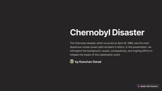 Chernobyl Disaster Causes Efffect S Ppt