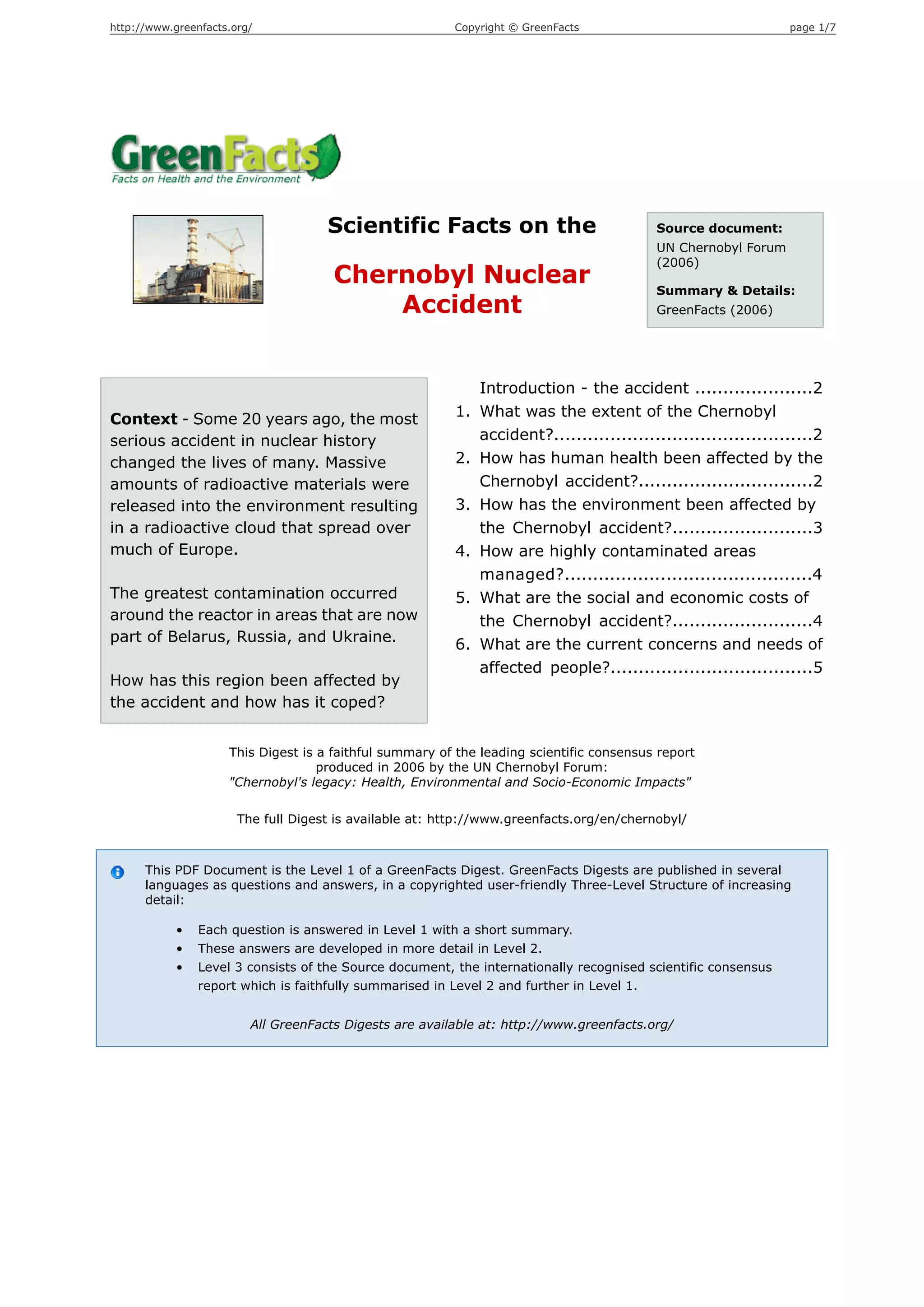 Chernobyl Nuclear Accident | PDF