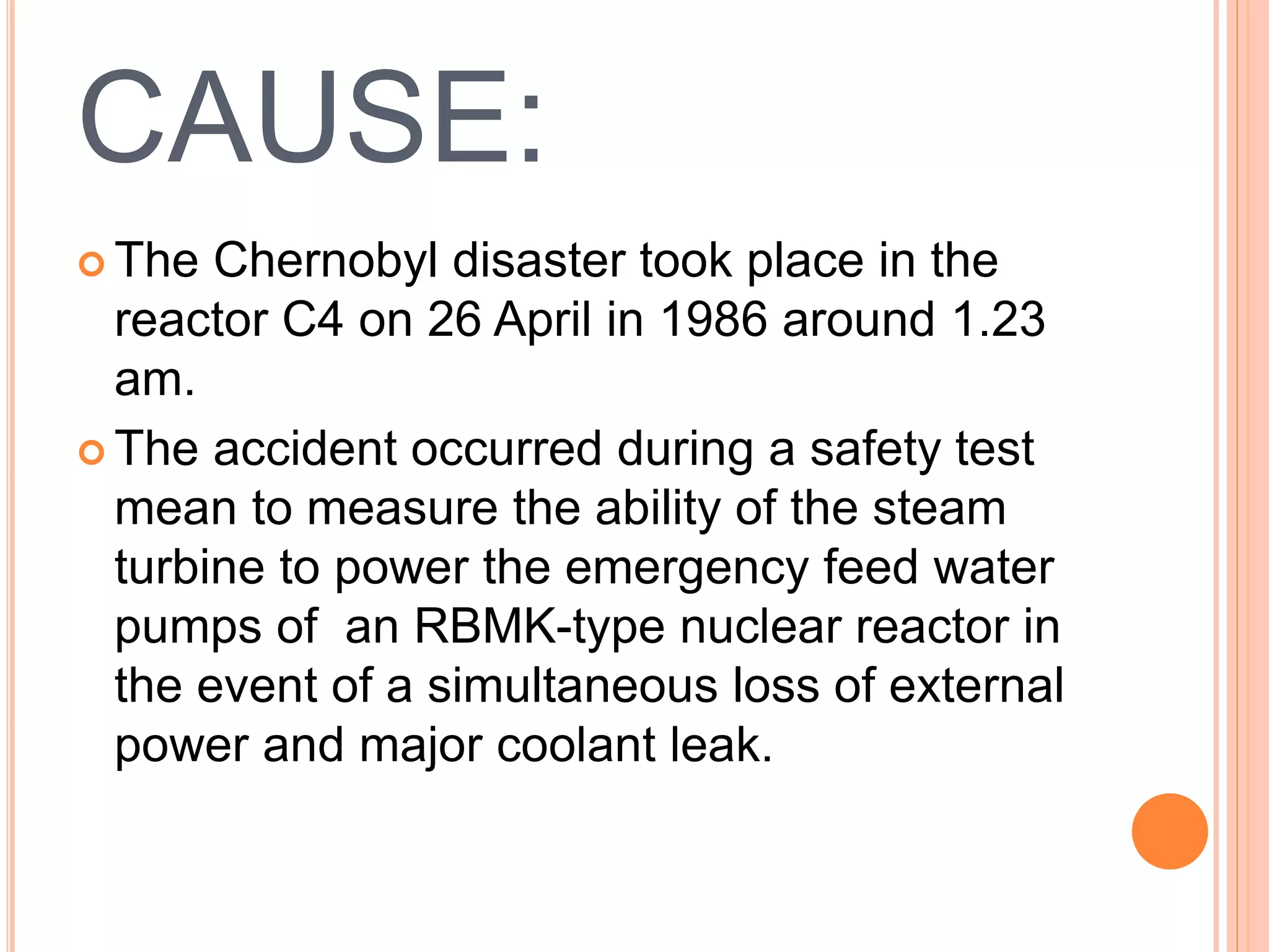 CHERNOBYL DISASTER, 1986 | PPTX | Chemistry | Science