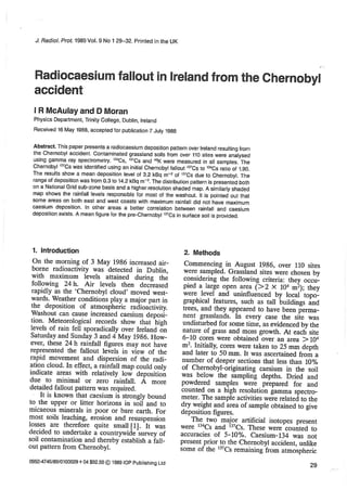 Chernobyl Fallout In Ireland | PDF