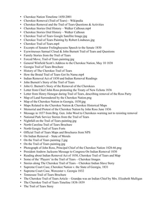 Cherokee Trail of Tears Lessons, Activities, Materials and Videos | PDF