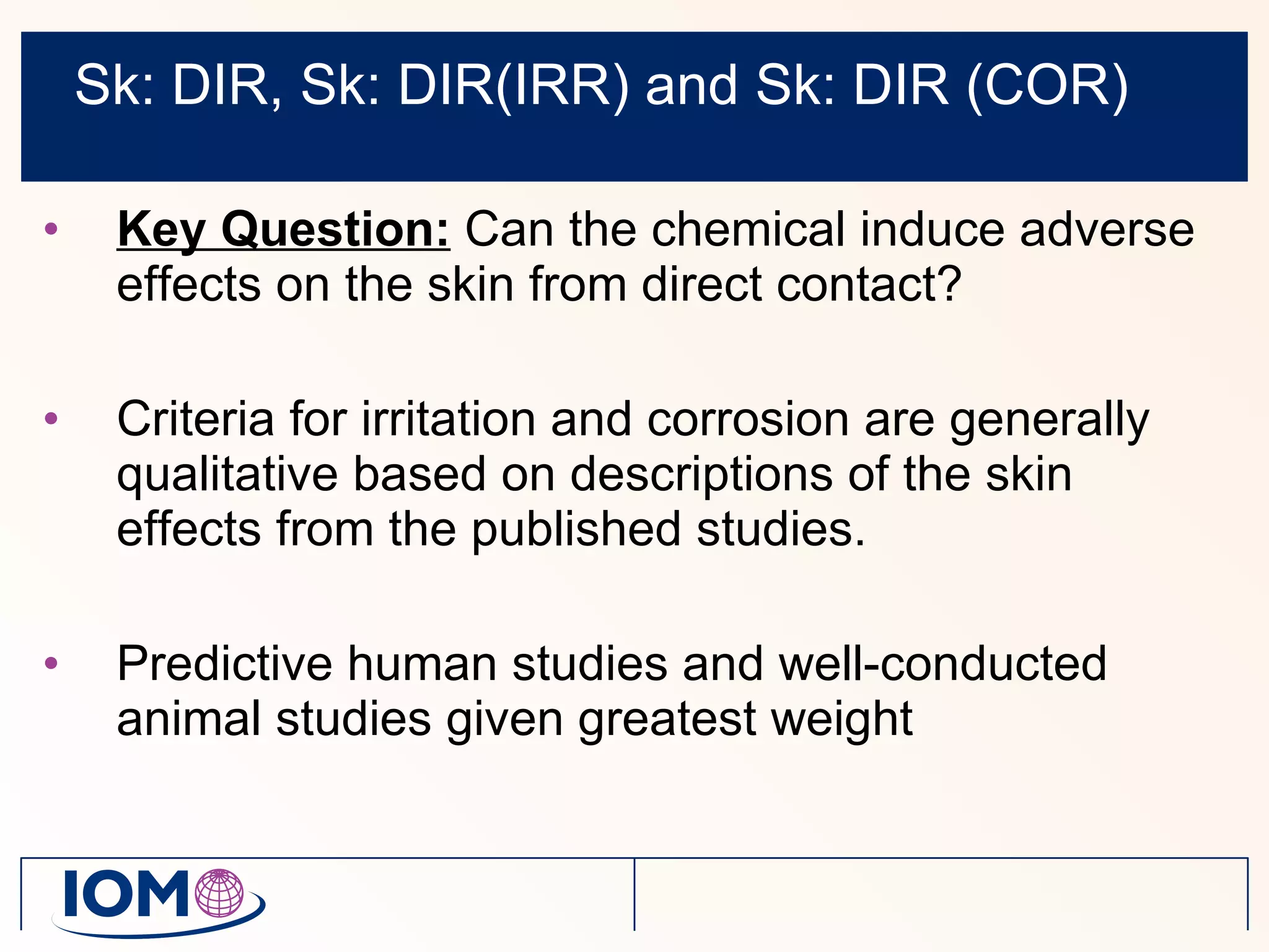 The new Niosh Skin Notation for chemicals | PPT