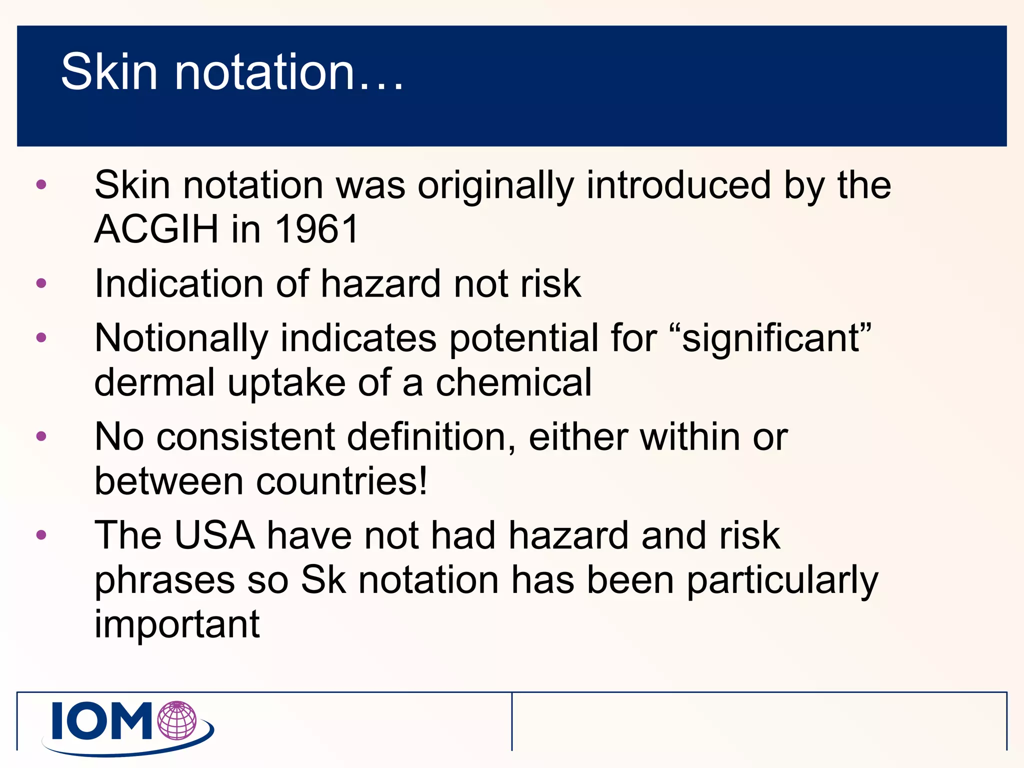The new Niosh Skin Notation for chemicals | PPT