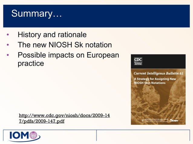 The new Niosh Skin Notation for chemicals | PPT