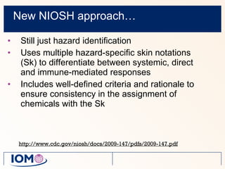 The new Niosh Skin Notation for chemicals | PPT