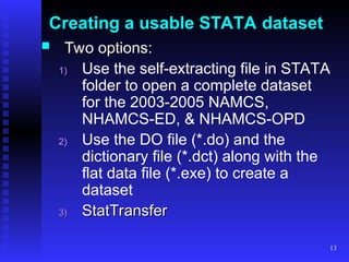 Understanding and using NAMCS and NHAMCS | PPT