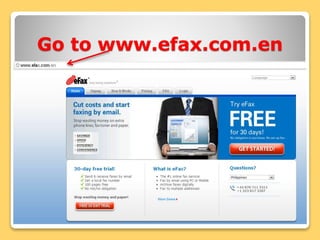 eFax Tutorial Guide Presentation | PPTX | Email | Internet