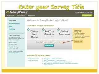 Survey Monkey Tutorial Guide | PPT