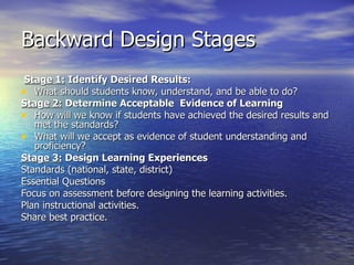 Backward Design - ID Theory | PPT