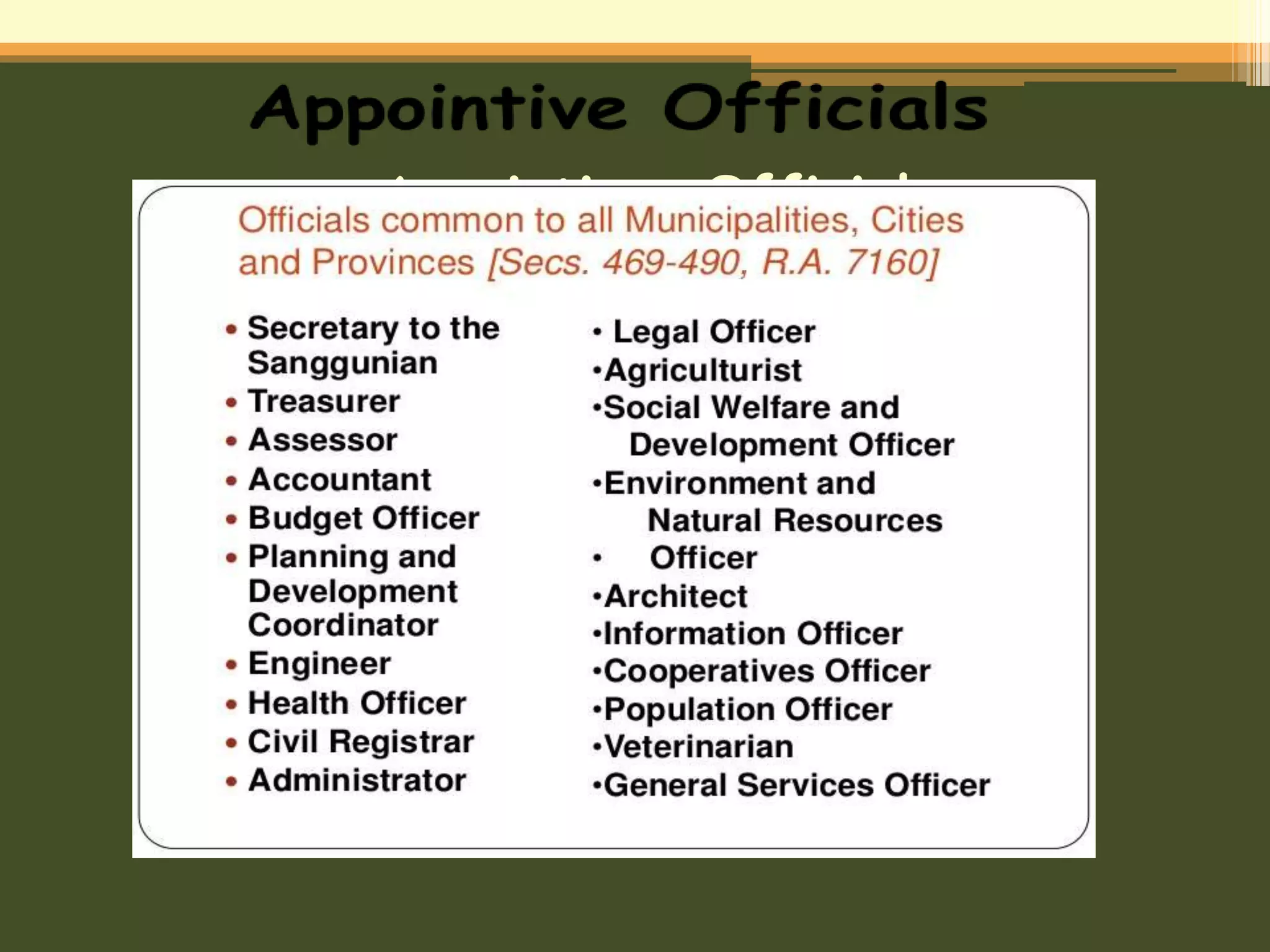 limitations and prohibitions on appointment of government employees | PPTX