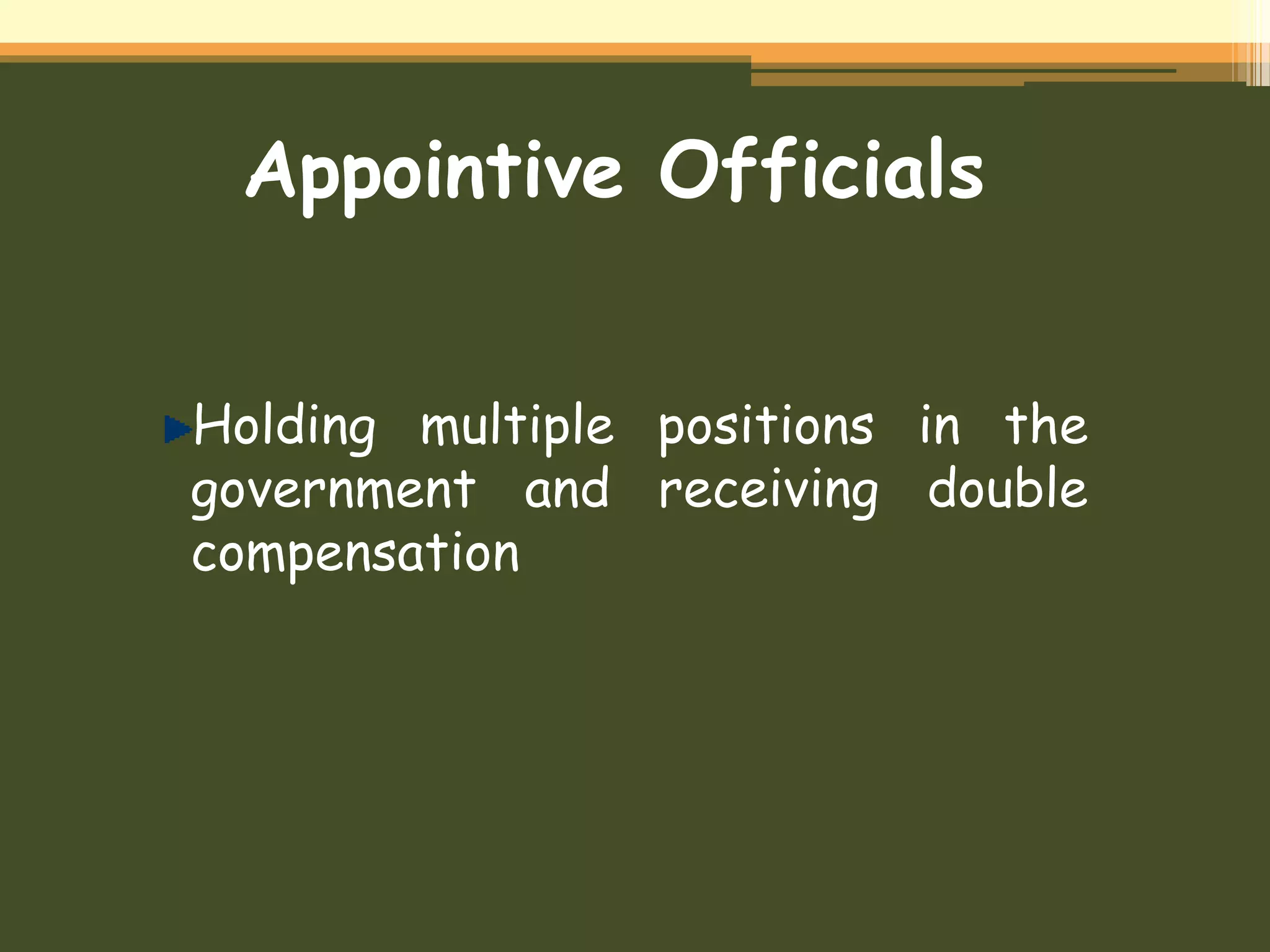 limitations and prohibitions on appointment of government employees | PPTX