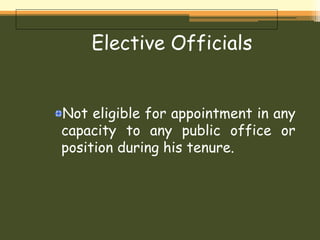 limitations and prohibitions on appointment of government employees | PPTX