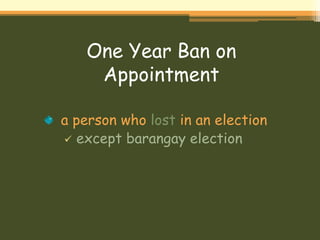 limitations and prohibitions on appointment of government employees | PPTX