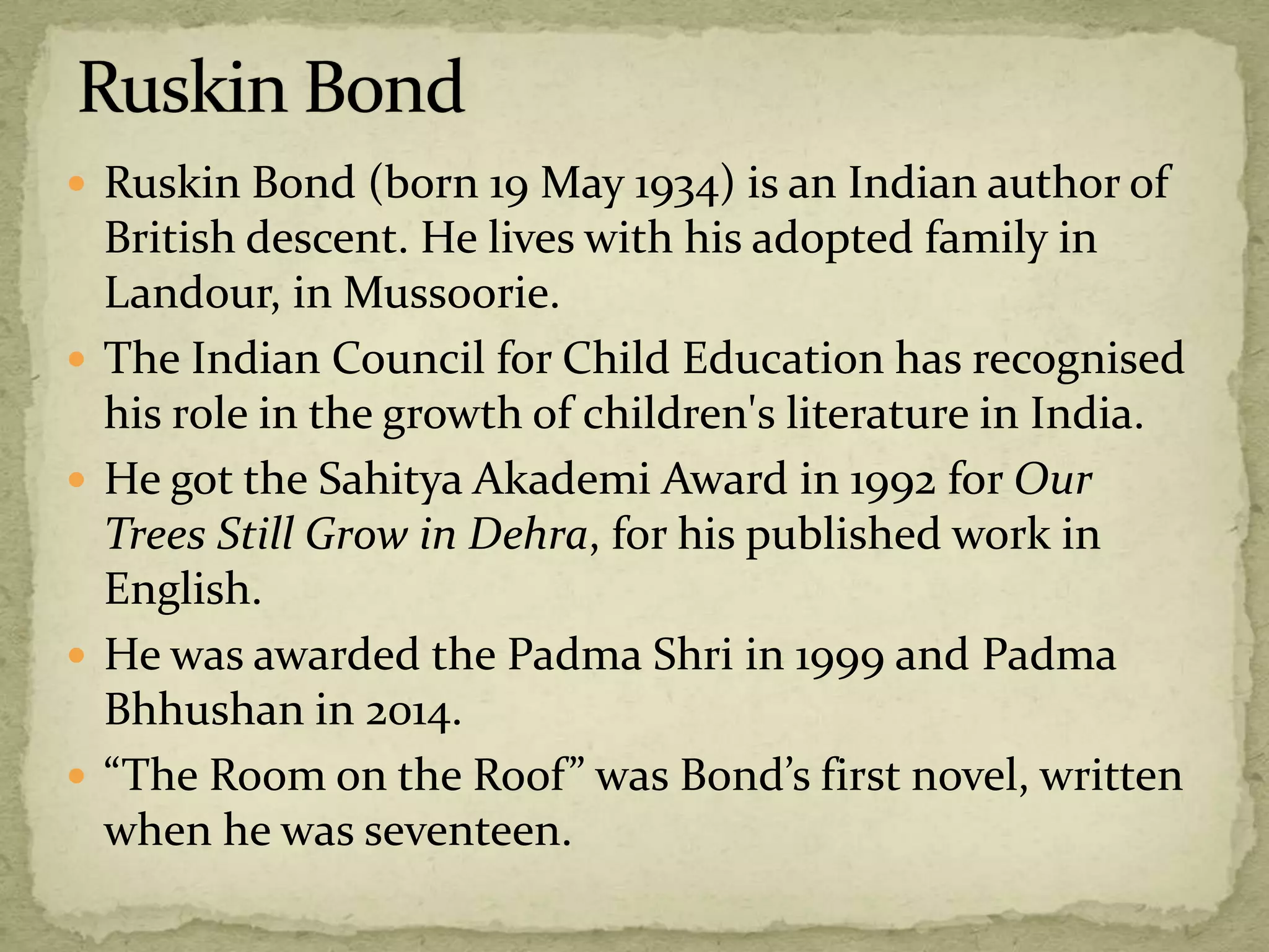 Cherry Tree by Ruskin Bond | PPTX