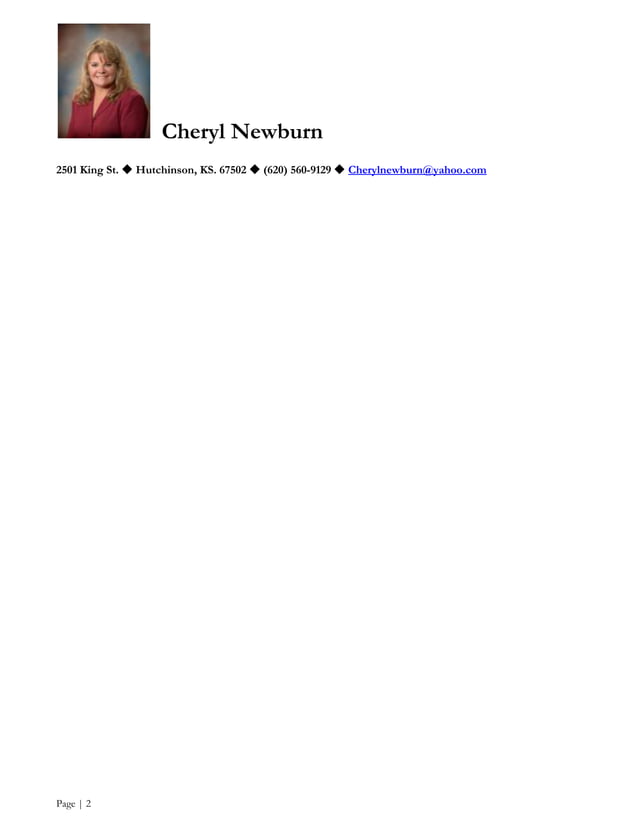 Cheryls Resume 2011 | PDF