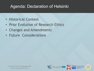 Chesapeake IRB: The evolution of ethics in clinical research | PDF