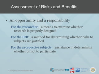 Chesapeake IRB: Risk and Harm in Research | PPT