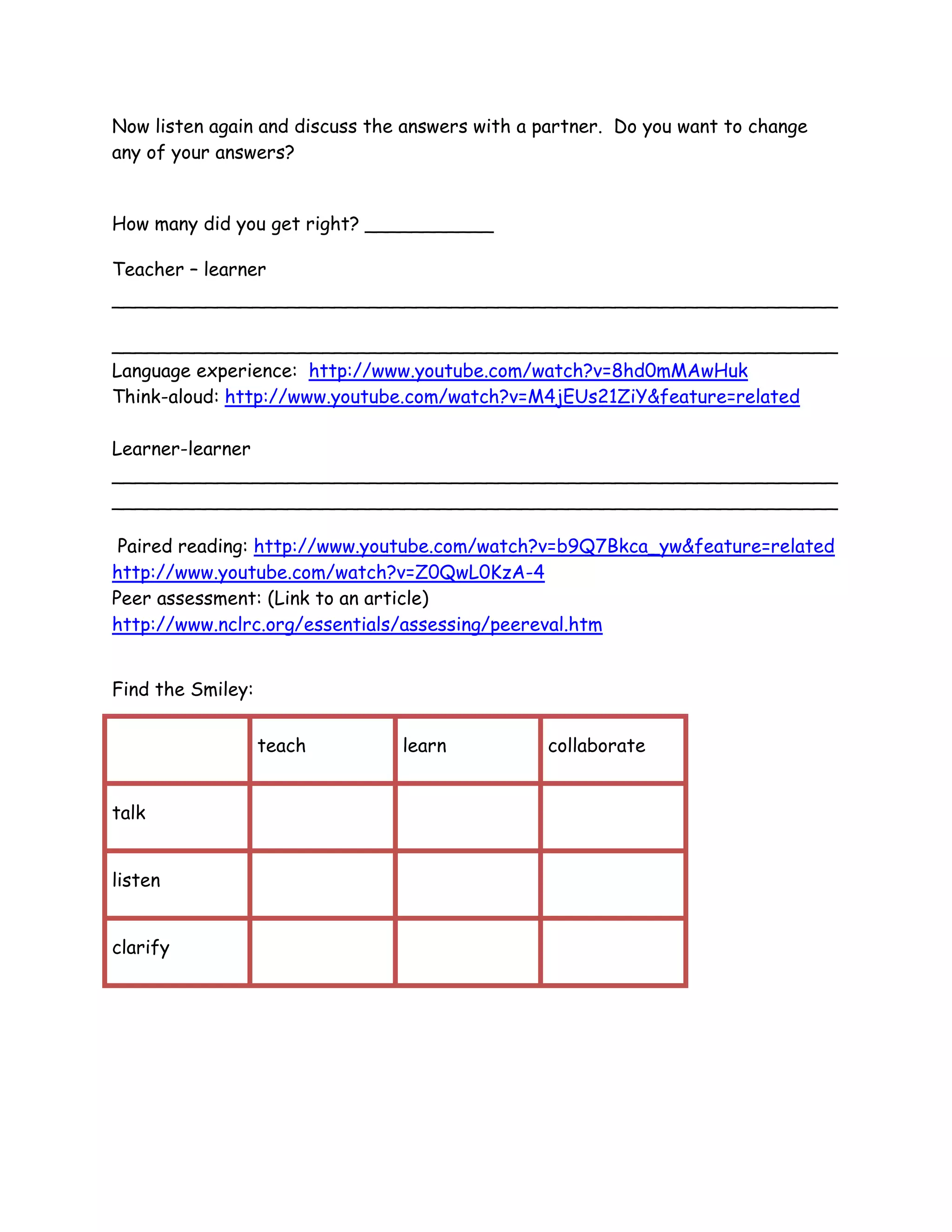 TLC: Teaching and Learning Cooperatively | PDF