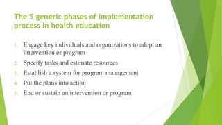 Ches implementation lecture(1) | PPTX