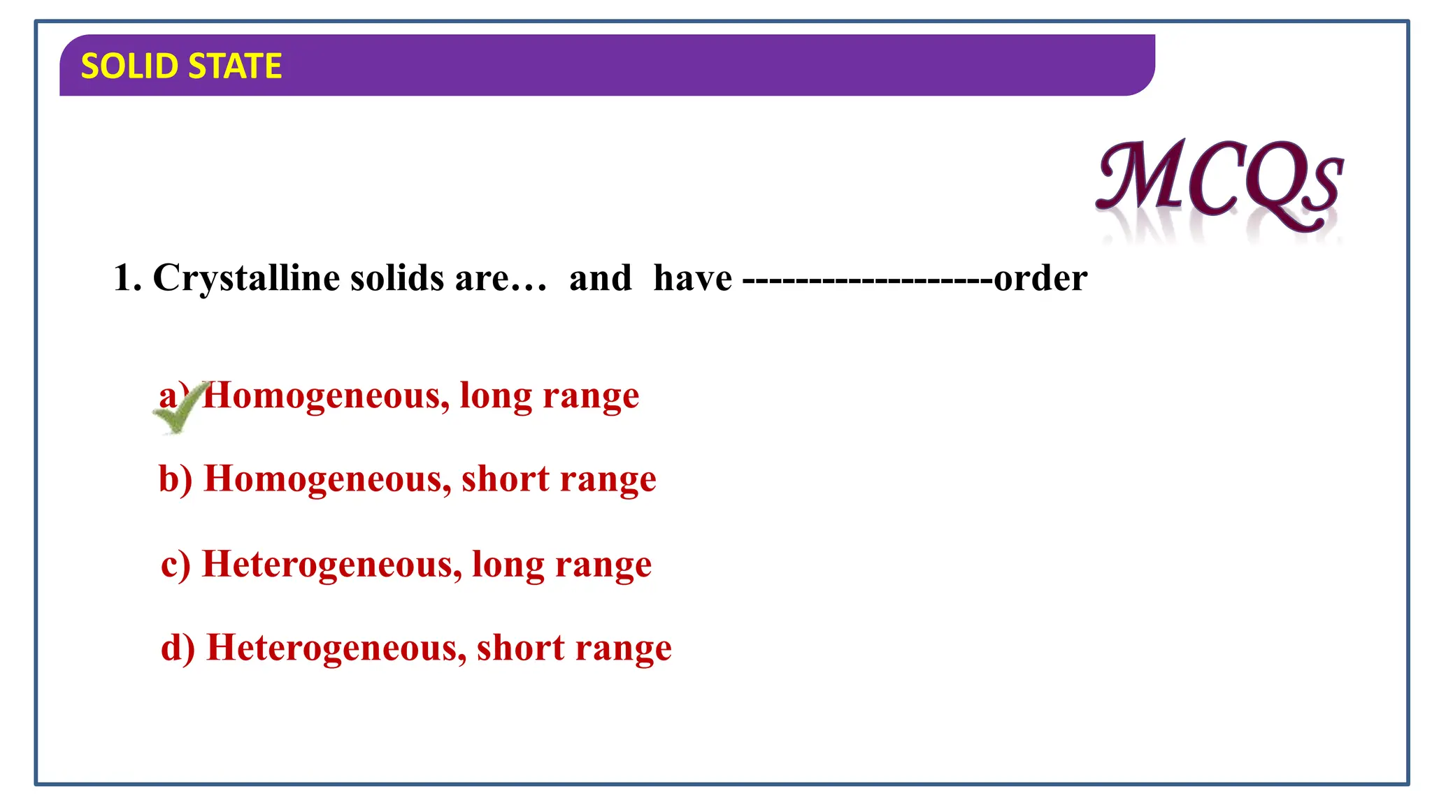 CLASS 12th CHEMISTRY SOLID STATE ppt (Animated) | PPT
