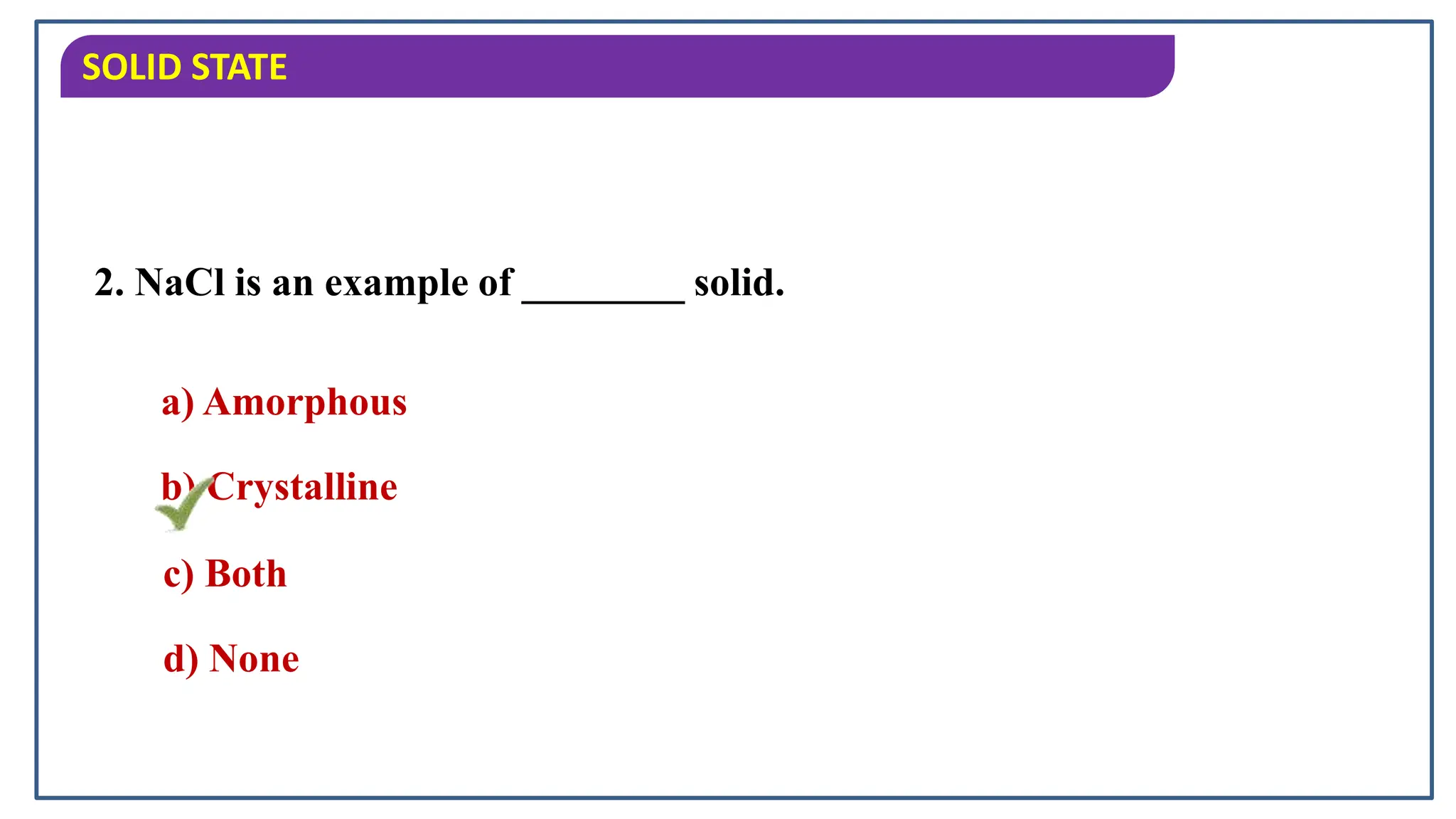 CLASS 12th CHEMISTRY SOLID STATE ppt (Animated) | PPT
