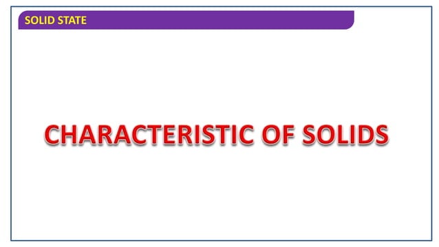 CLASS 12th CHEMISTRY SOLID STATE ppt (Animated) | PPT