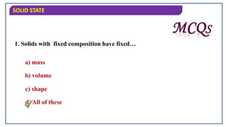 CLASS 12th CHEMISTRY SOLID STATE ppt (Animated) | PPT