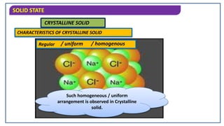 CLASS 12th CHEMISTRY SOLID STATE ppt (Animated) | PPT