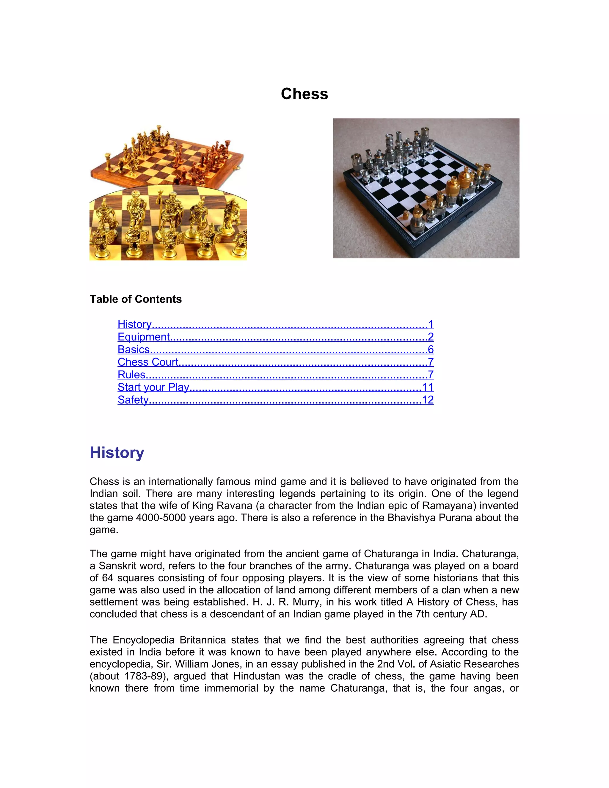Chess | DOC | Board Games and Puzzles | Games and Puzzles