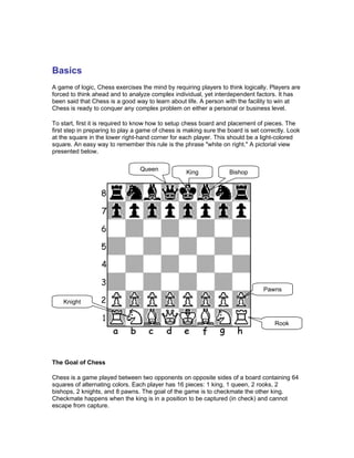 Chess | DOC | Board Games and Puzzles | Games and Puzzles